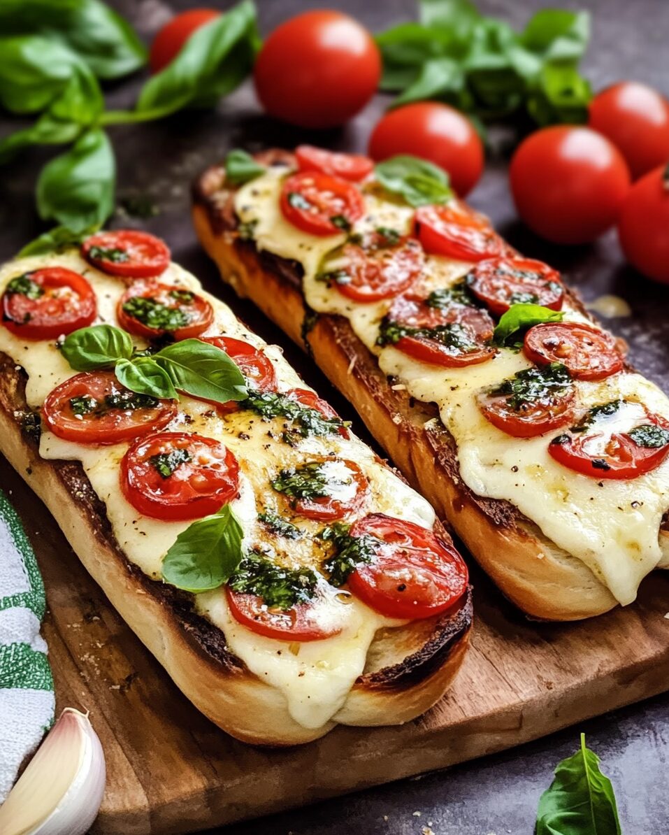 Caprese Garlic Bread - Recipessin